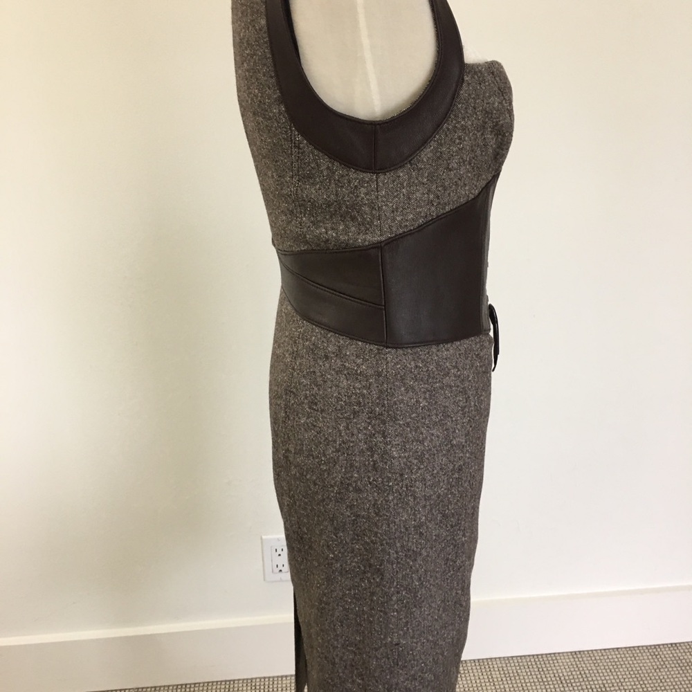 Bebe Leather Wool Corset Dress - Gem